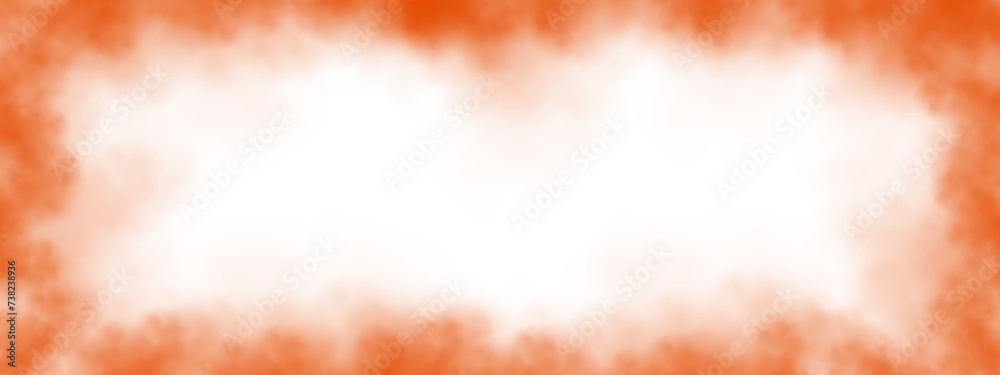 Orange smoke frame design isolated on transparent background. smoke ...