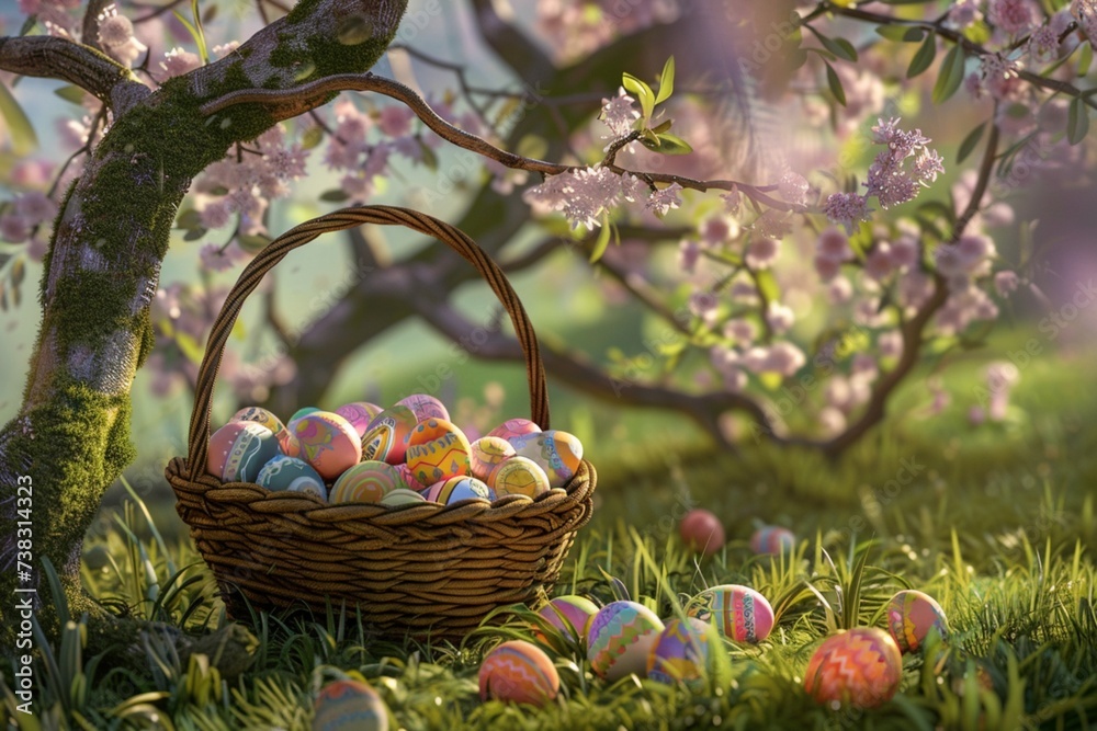 /imagine: A woven basket overflowing with vibrantly painted Easter eggs ...