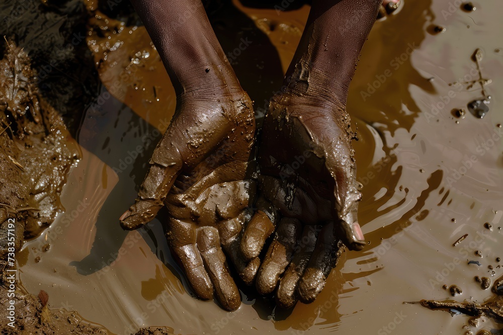 Child Hands Playing with Mud, Strengthening the Immune System, Good ...