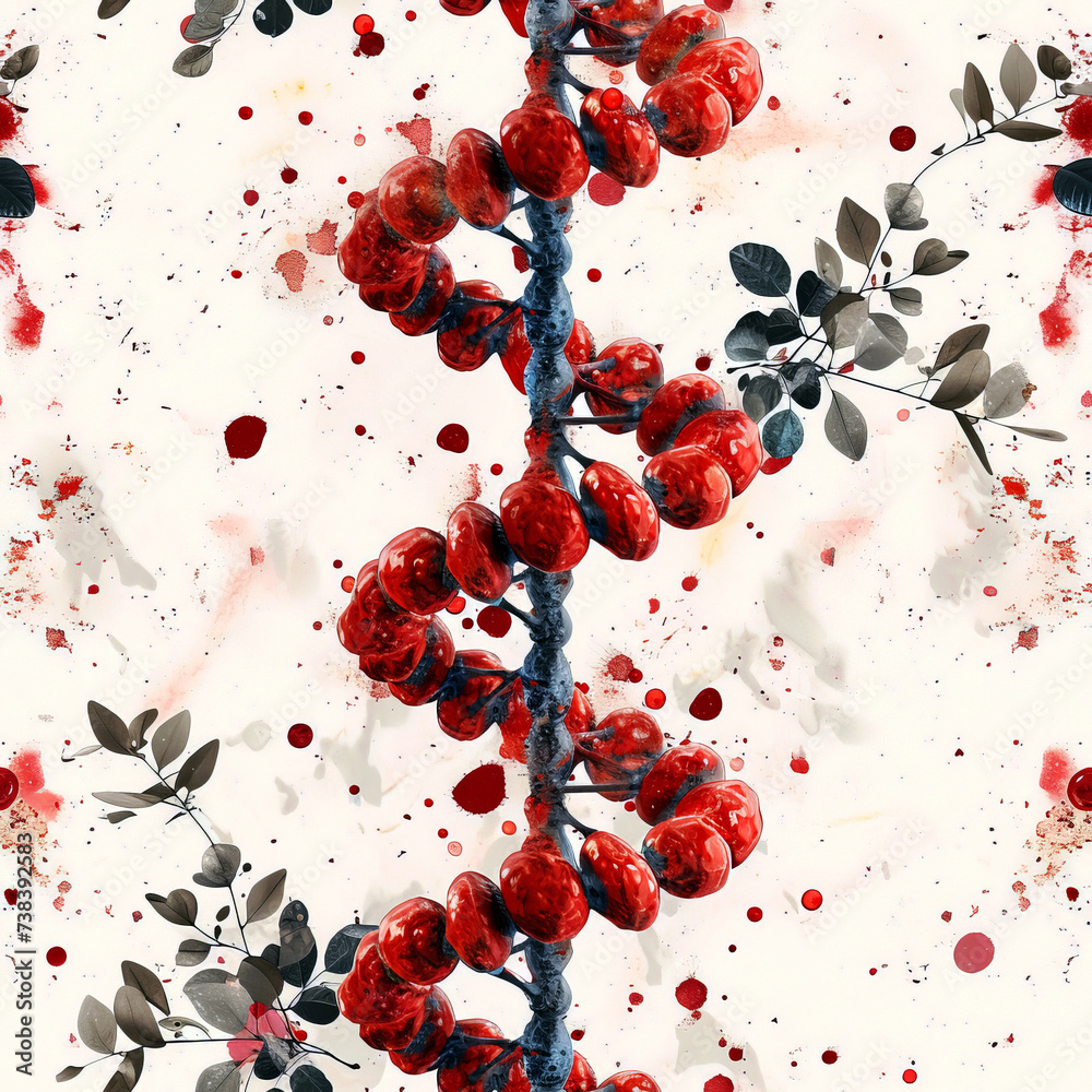 Red DNA Helix, Tile as background and to fill areas in soft colors, ai ...