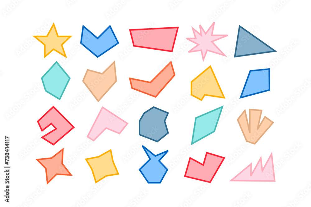 Editable collection of abstract vector shapes. DIY graphic kit to ...