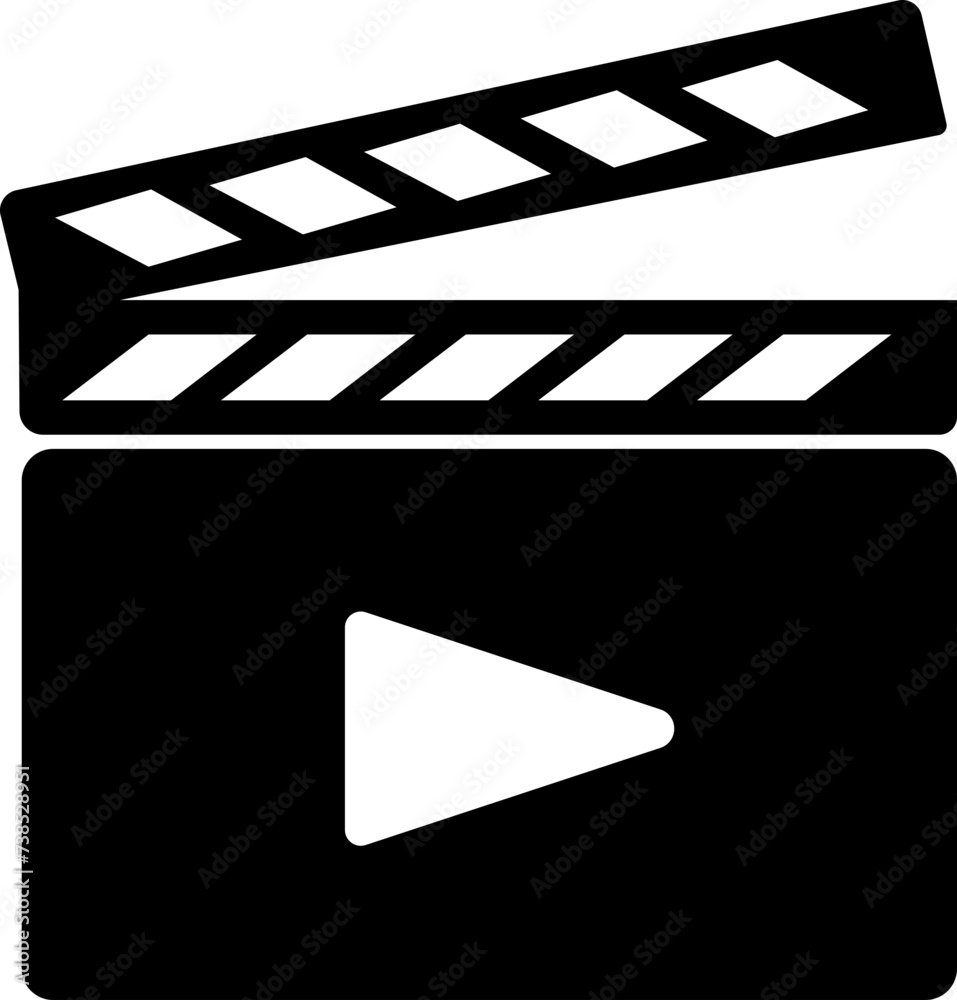 Clapperboard icon. Opened movie shooting clapper board vector. Film ...