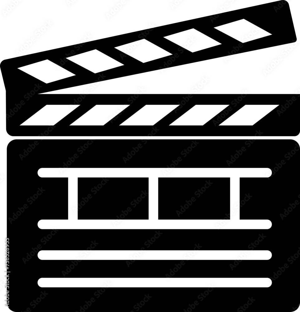 Clapperboard icon. Opened movie shooting clapper board vector. Film ...