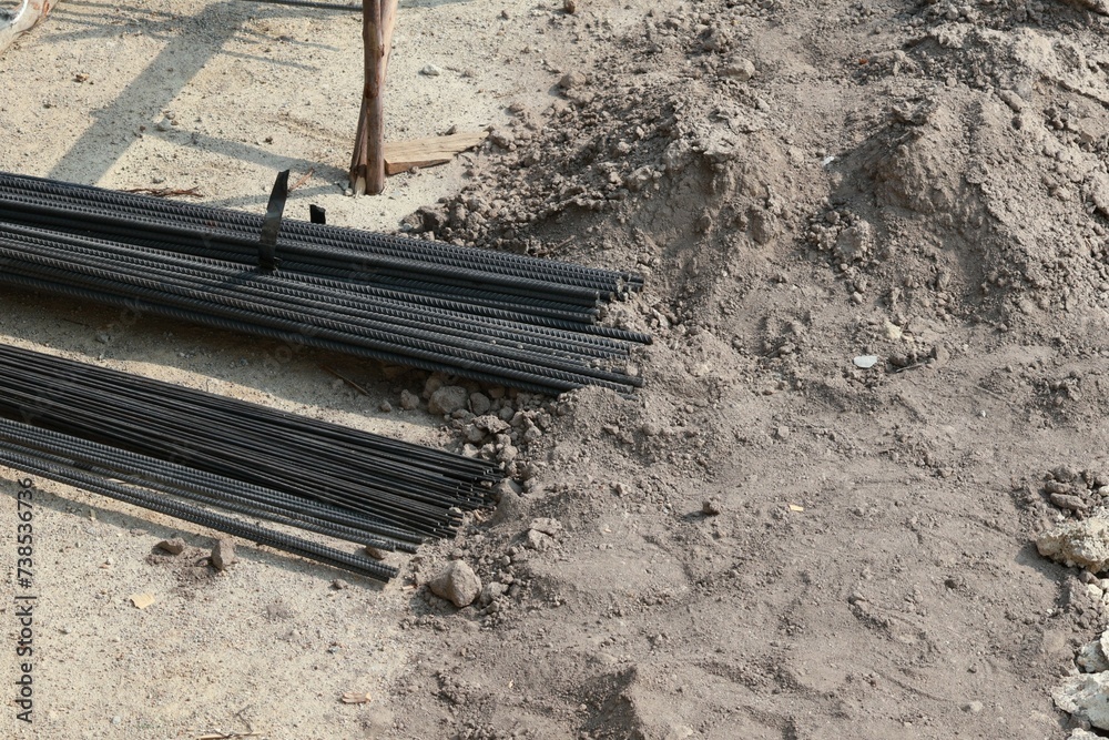 Pillar foundation with metal reinforcement reinforced construction mesh ...