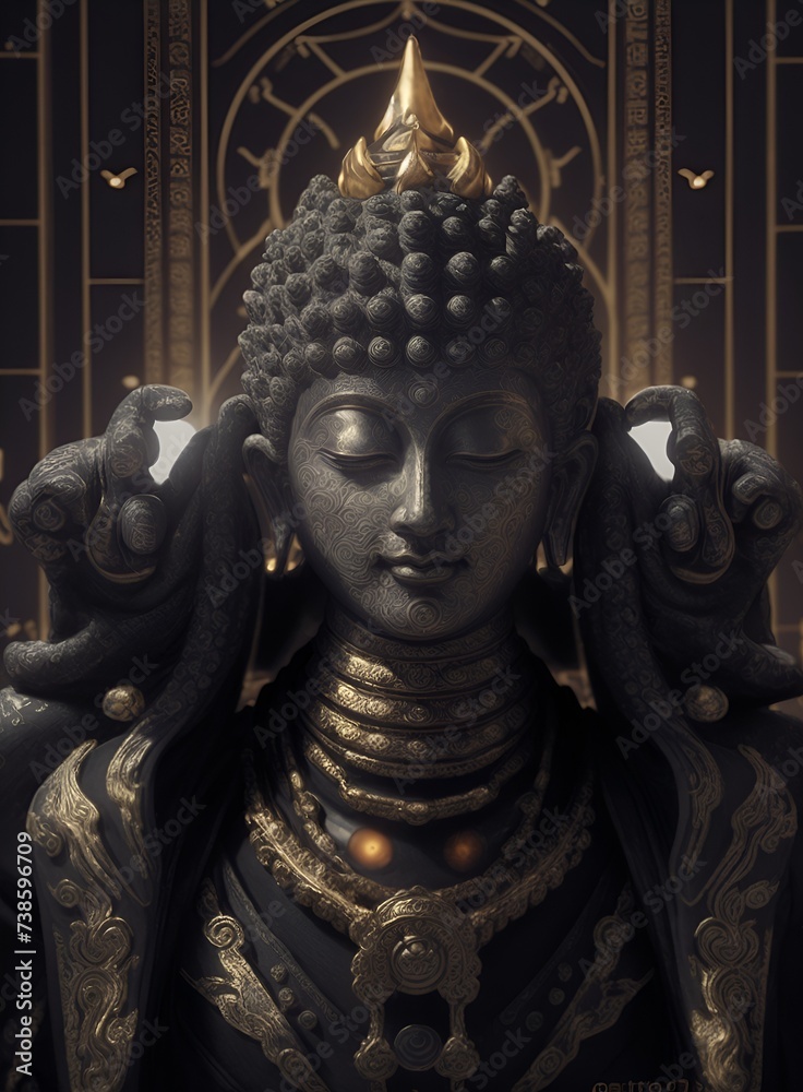 Buddha portrait, god statue. Fashionable background for design projects ...