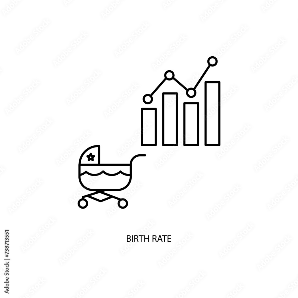 birth rate concept line icon. Simple element illustration. birth rate ...