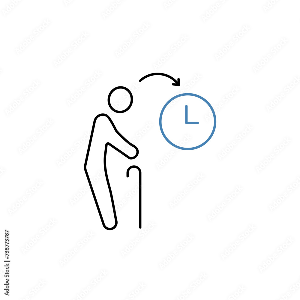 life expectancy concept line icon. Simple element illustration. life ...