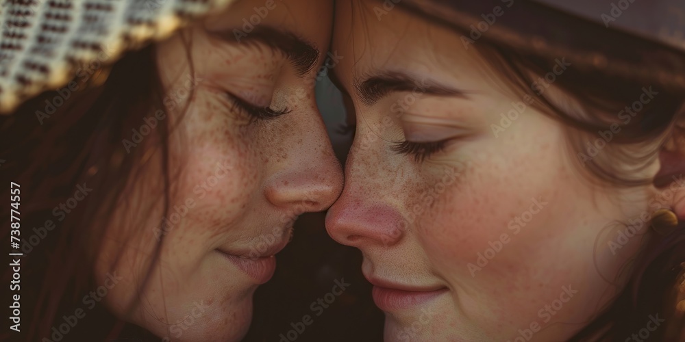 Whisper shared between friends, a close-up capturing the trust and ...
