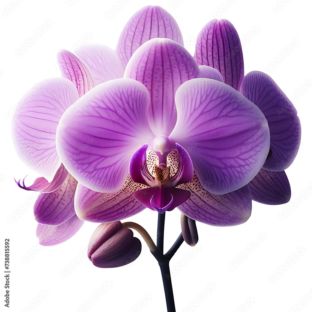 Purple orchid flower, Symbolize prosperity and wealth isolated on ...