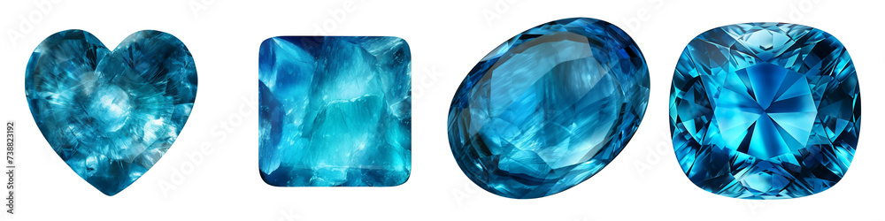 Blue Apatite Gemstone clipart collection, vector, icons isolated on ...