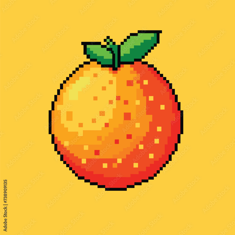 Pixel Art Orange Vector Design: Add a Zesty Burst of Color to Your ...