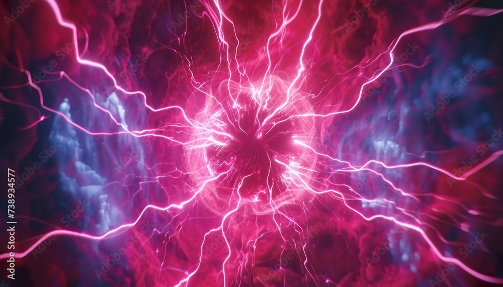 Subatomic proton particle collision creating nuclear fusion concept in laboratory environment ...