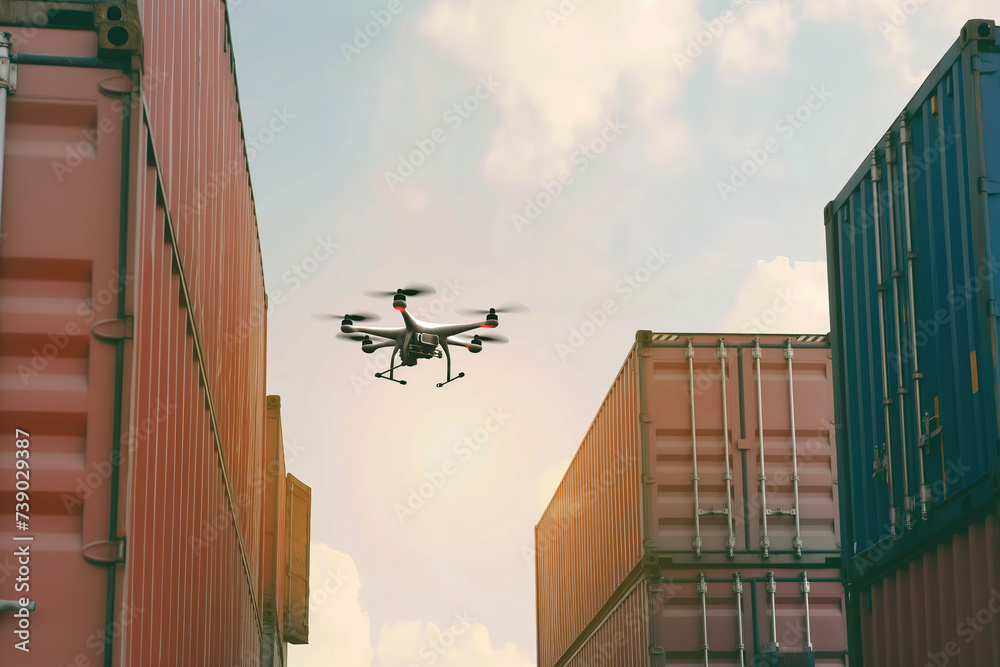 Drone transportation technology used for cargo containers logistic ...