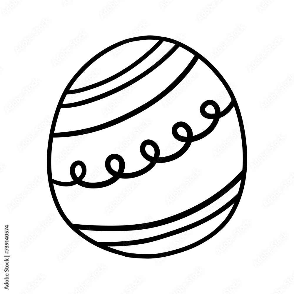 Easter doodles clipart, black doodles, coloring book cartoons, coloring ...