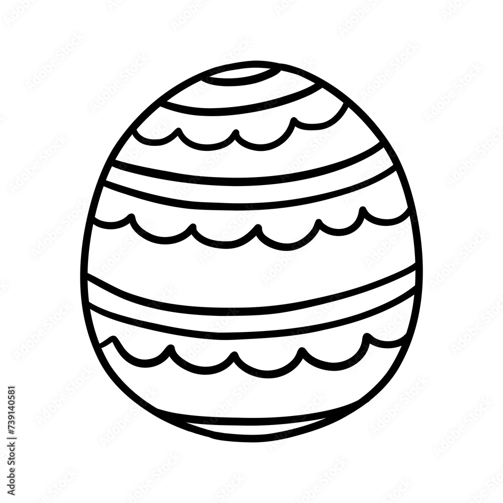 Easter doodles clipart, black doodles, coloring book cartoons, coloring ...