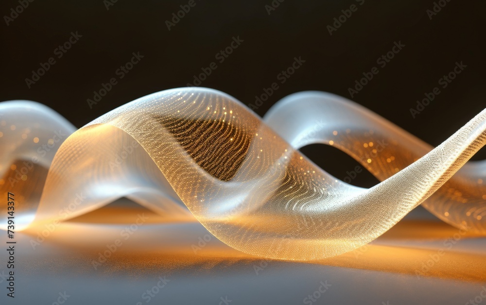 This photo shows a close up of a white object placed on a table. The ...