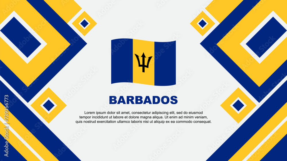 Barbados Flag Abstract Background Design Template. Barbados ...