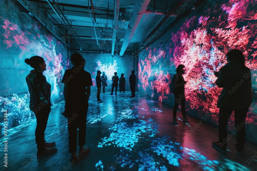 Digital projection mapping transforming the gallery space, creating an ...