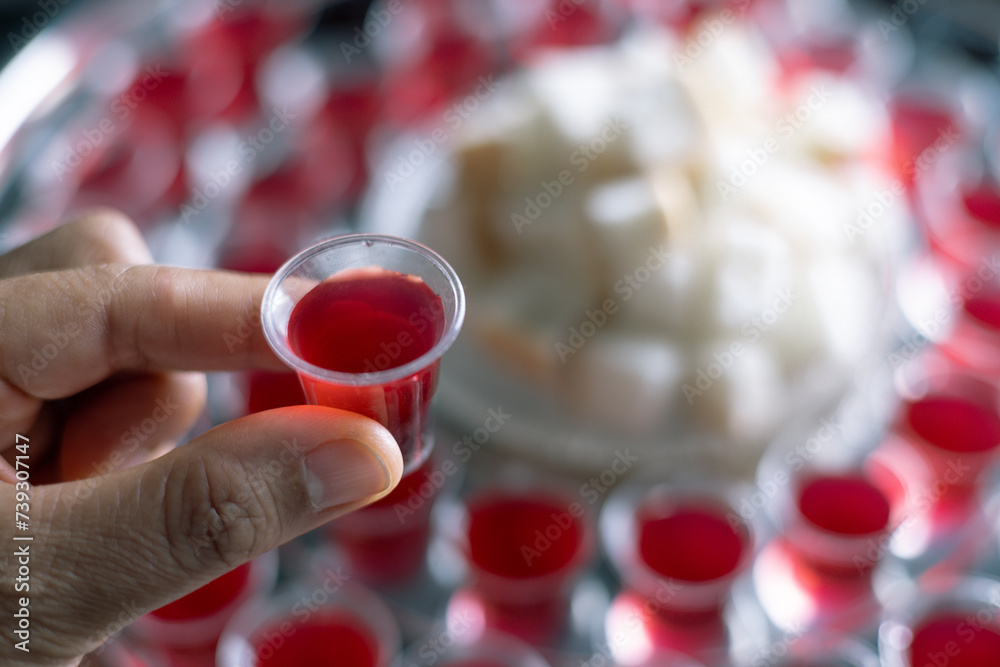 Holy Communion or Eucharist of christianity concept. Eucharist is ...