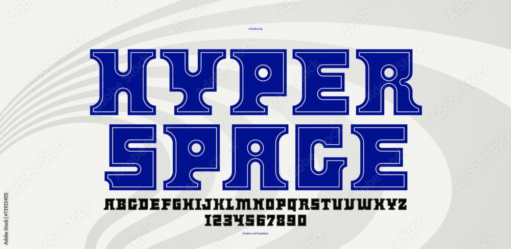 Technology and future style display font for logos and posters, vector ...