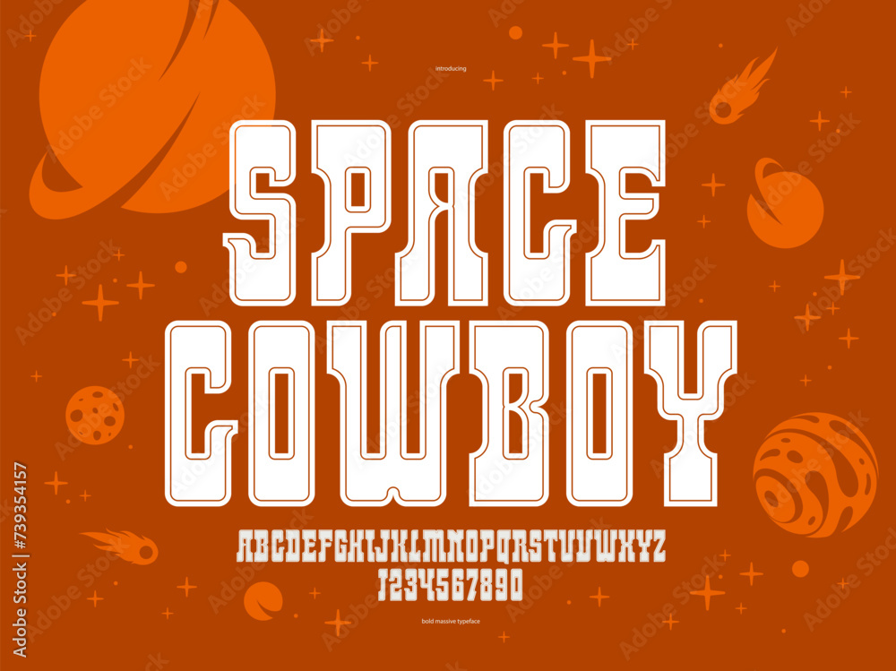 Massive serif font in American style, wild west saloon and western ...