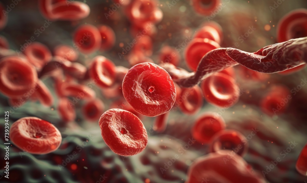 Detailed visualization of red blood cells flowing through an arterial ...