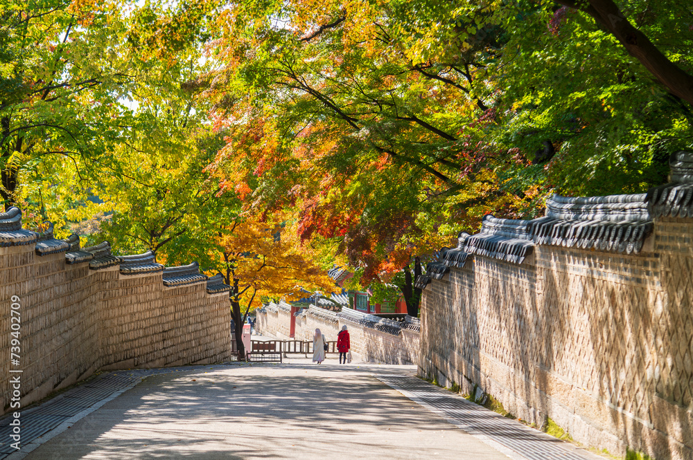 Huwon the Secret Garden inner part of Changdeokgung Palace with Autumn ...