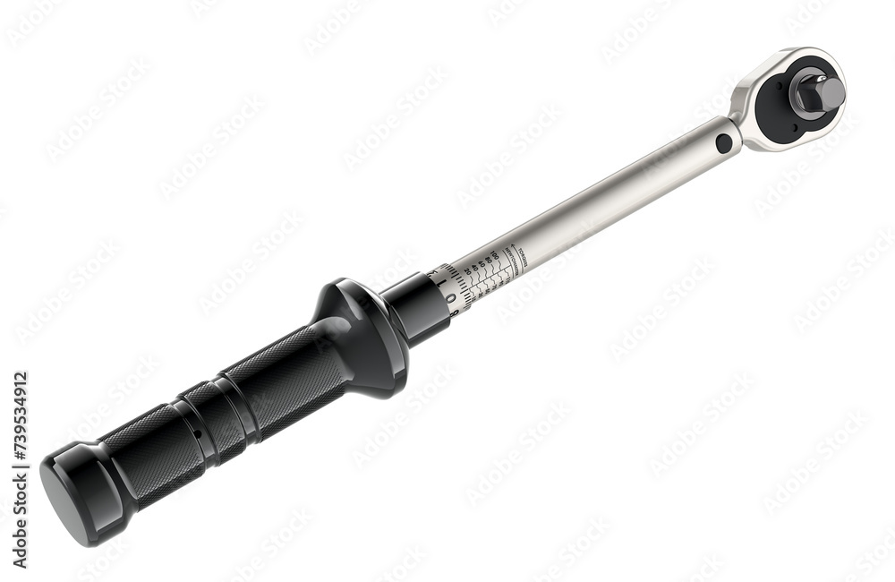 Mechanical Torque Wrench, 3D rendering isolated on transparent ...