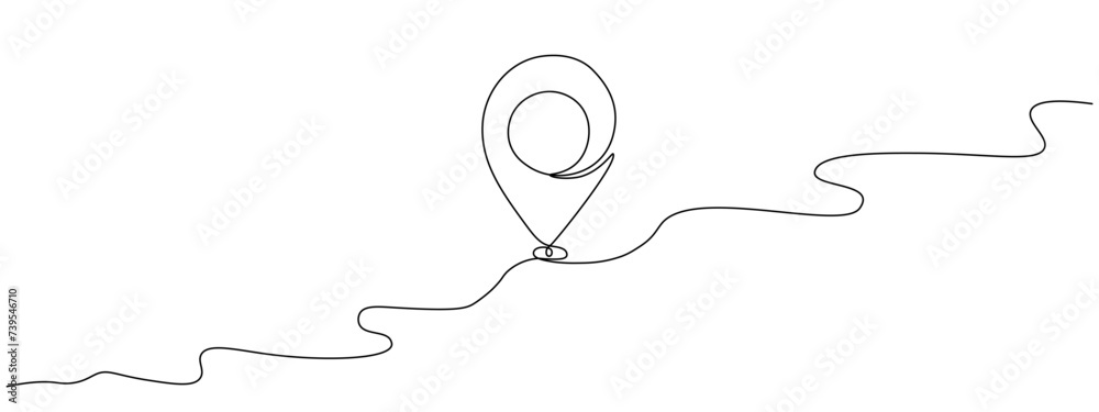 Single line line map symbol, location point for business. Pin location ...