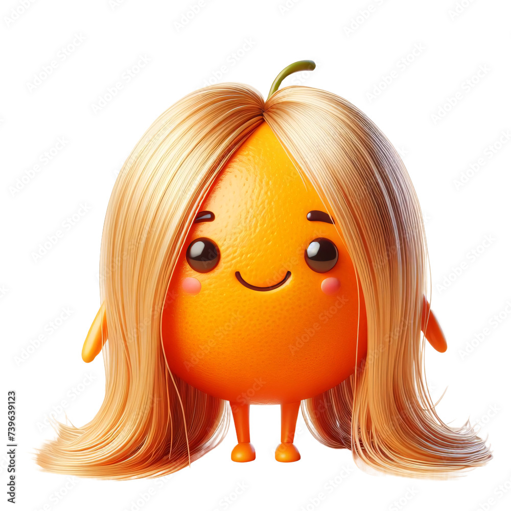 Stock-Illustration „Funny Orange Girl Png Fruits Clipart Sticker Design ...