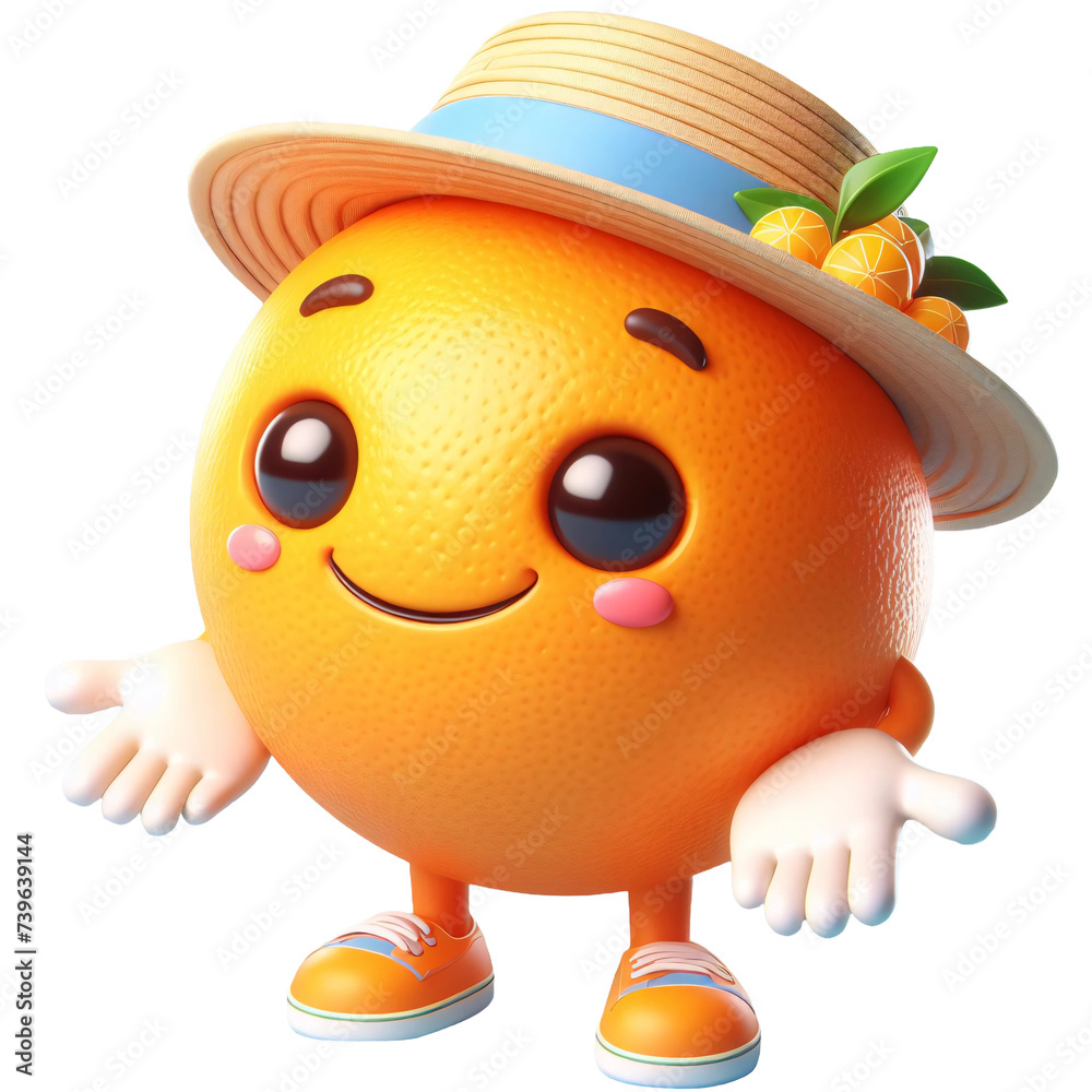 Stock-Illustration „Funny Orange Girl Png Fruits Clipart Sticker Design ...