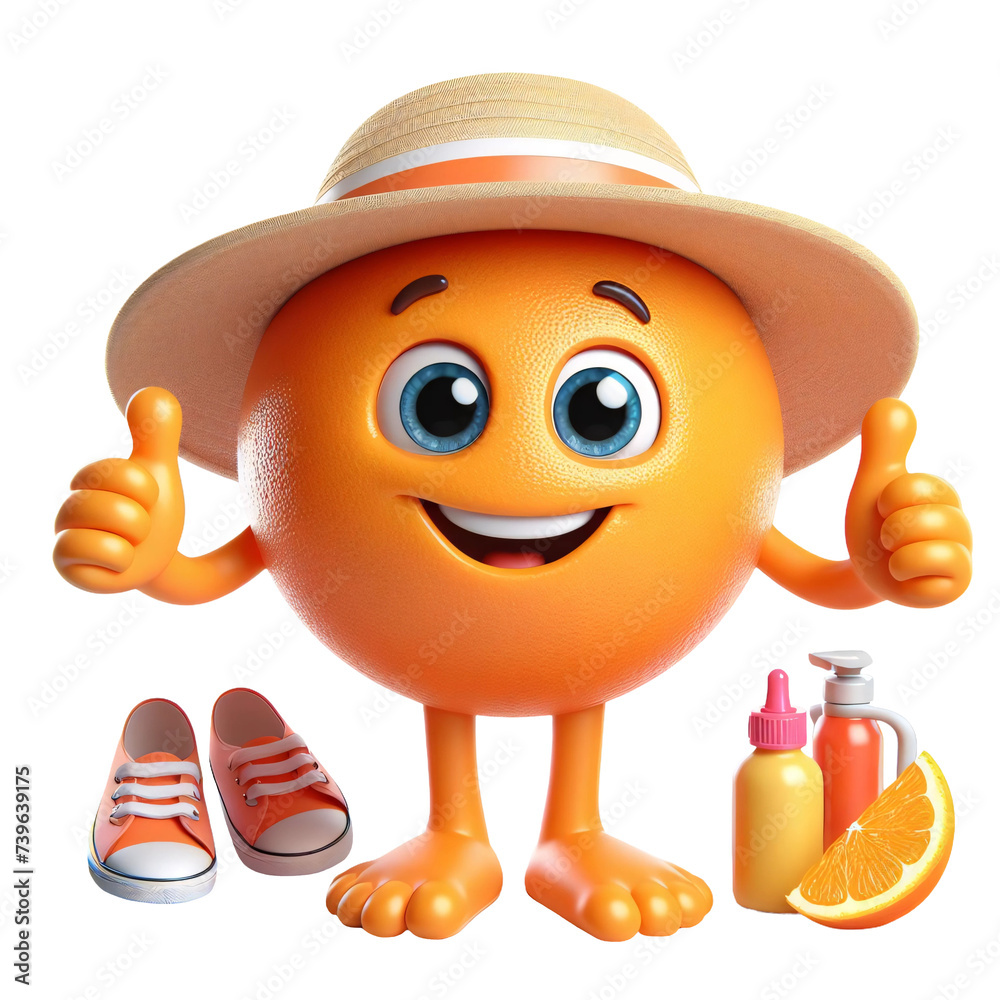Funny Orange Girl Png Fruits Clipart Sticker Design, summer spring ...