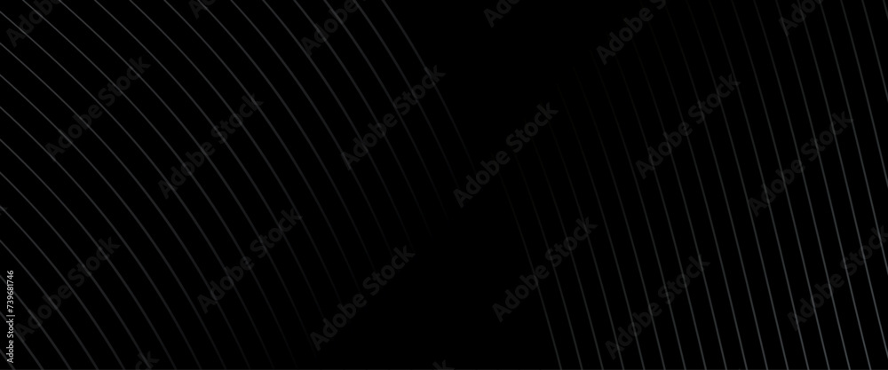 Vector black background with line curve design, Wavy lines background ...