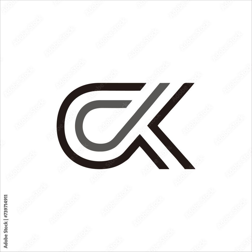 Print design the letter CK logo for your brand and company name Stock ...