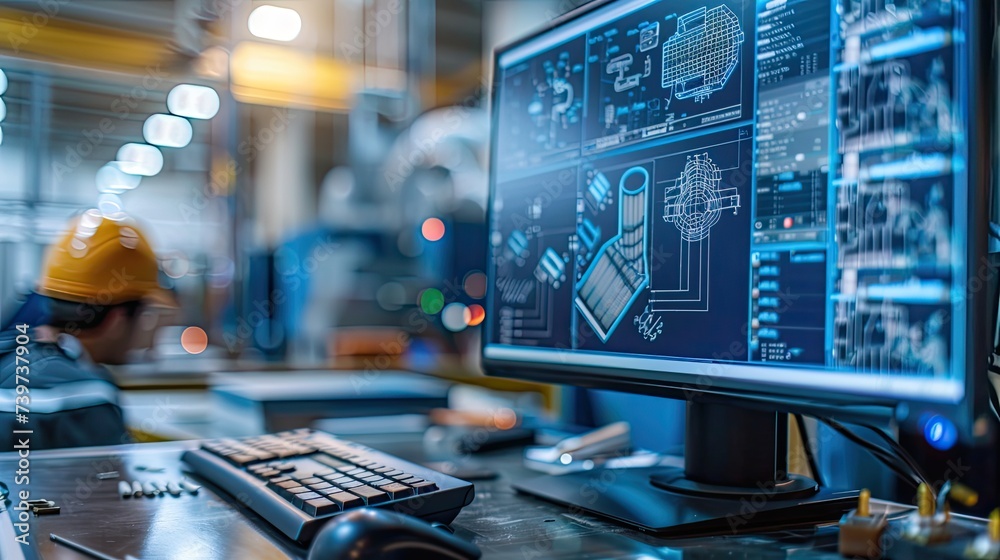 a mechanical engineering design software on a computer screen Stock ...