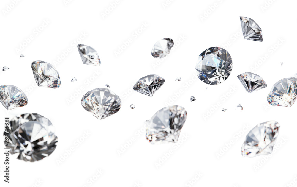 Flying Diamonds Sparkle in the Air. A captivating moment captured as a ...