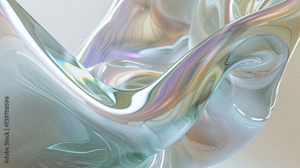 Illustration Stock glass floating flat organic forms, shapeless, close ...