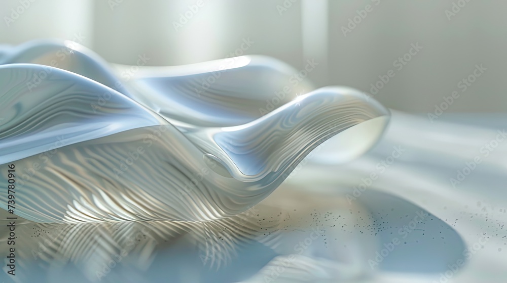 Illustration Stock glass floating flat organic forms, shapeless, close ...