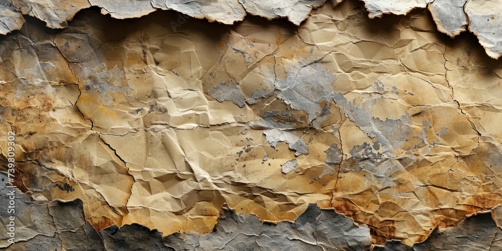Raw and rugged grunge paper, its torn edges breaking traditional ...