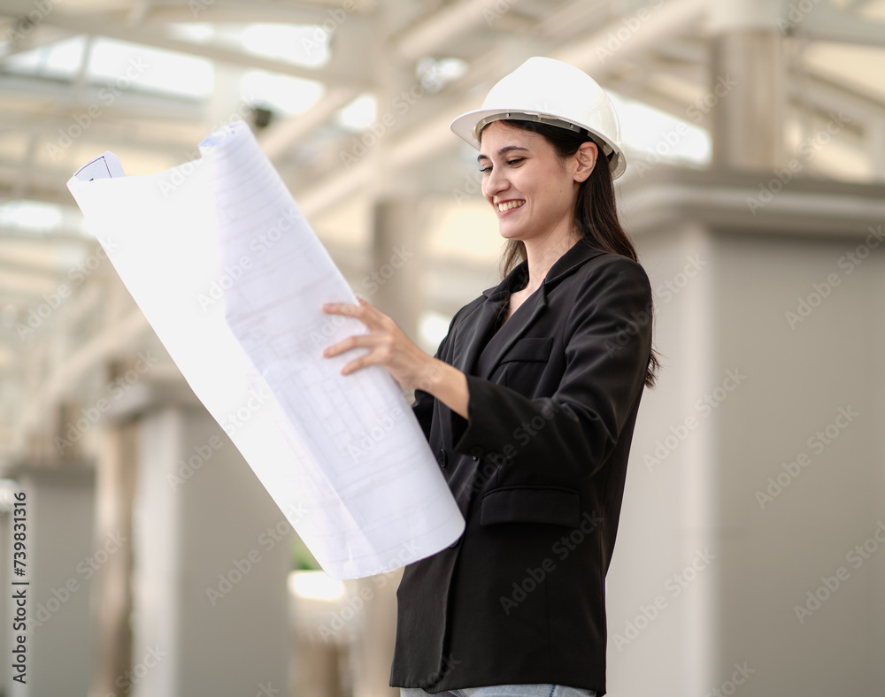 Structure architect working on real estate apartment project in ...