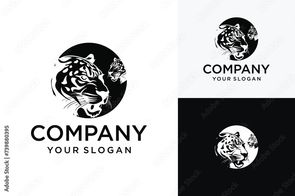 Tiger vector logo icon illustration Vector tiger head, face for retro ...