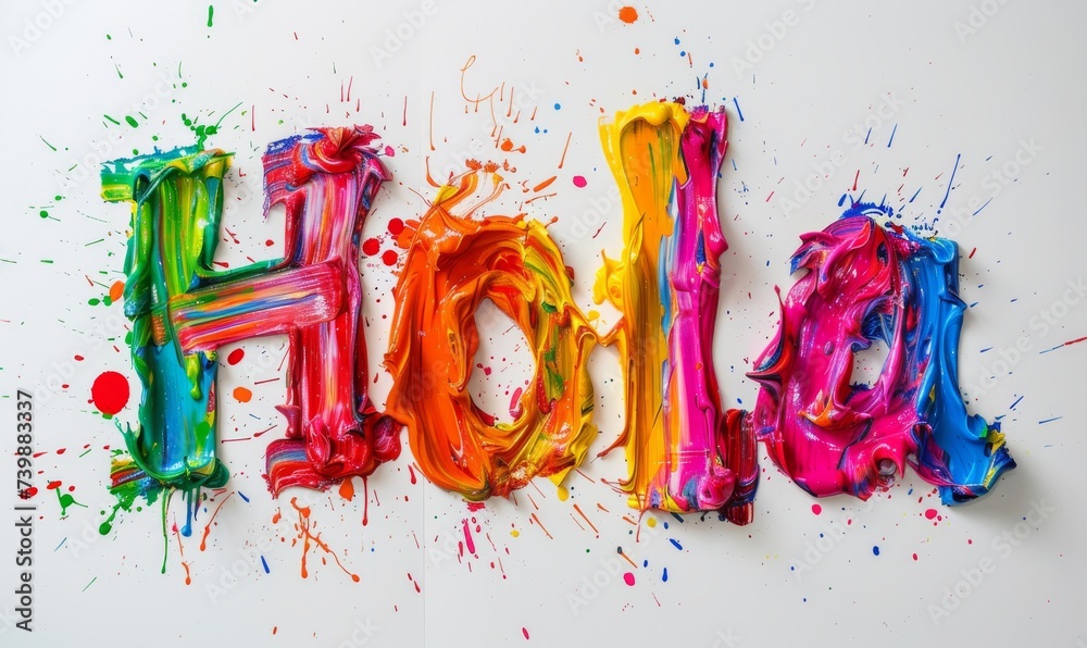 Hola - Hello in Spanish. Modern calligraphy inspirational text made ...