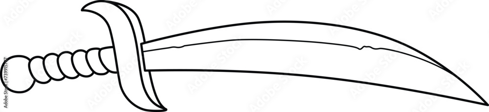 Vector de Stock Pirate Cutlass Isolated Coloring Page for Kids | Adobe ...