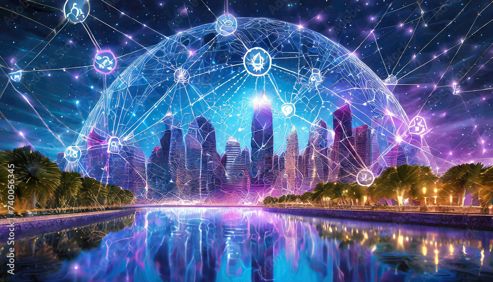 Communication technology , smart connection IOT and people network ...