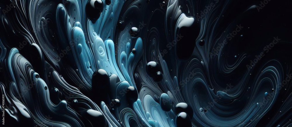 Illustration Stock Textura de fondo Marvel azul negro, efecto líquido ...