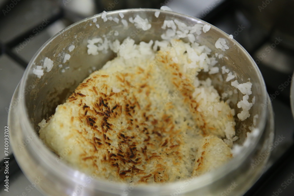crust of overcooked rice, korean traditional food Stock Photo | Adobe Stock