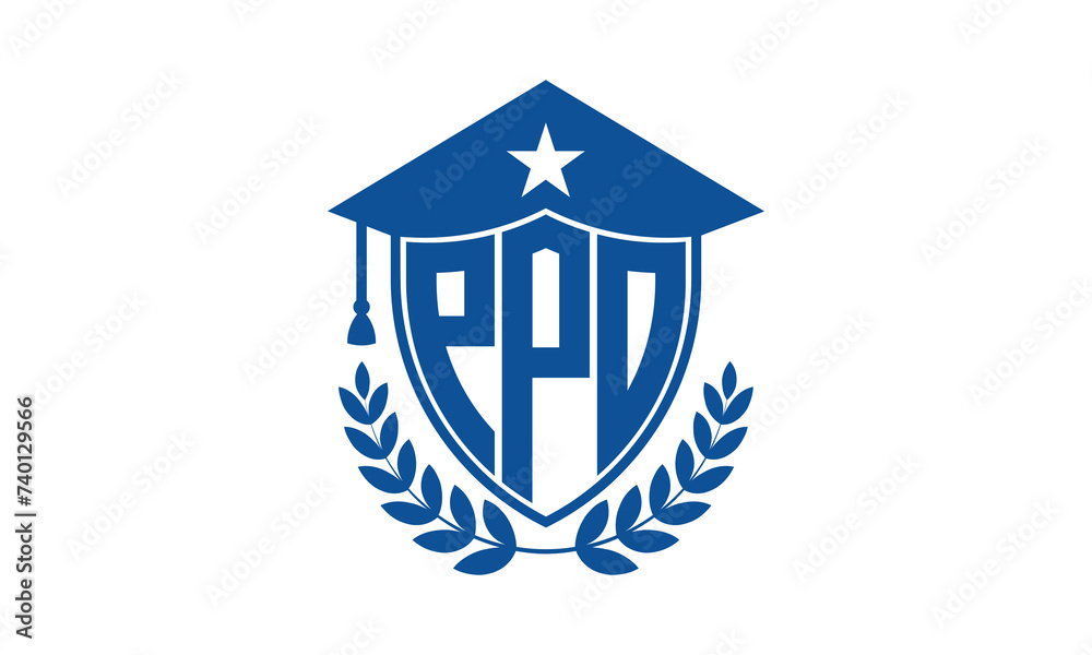 PPO three letter iconic academic logo design vector template. monogram ...