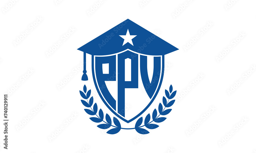 PPV three letter iconic academic logo design vector template. monogram ...