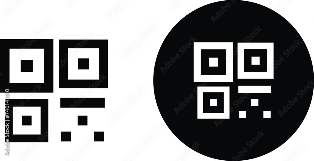 Image vectorielle Stock QR code scan, Barcode Scan and Face Recognition icon set . collection of ...