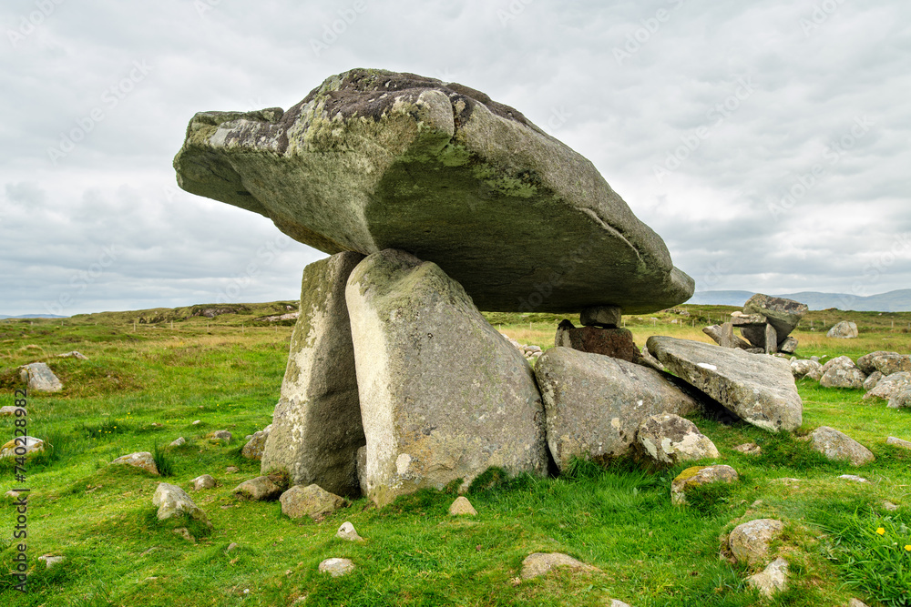 Kilclooney Dolmen, one of Ireland's portal-tombs or dolmens, located in ...